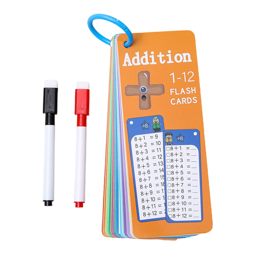 Jesscasday Flash Cards Math Facts Flash Cards Reusable Learning Flashcards for Write & Wipe ...