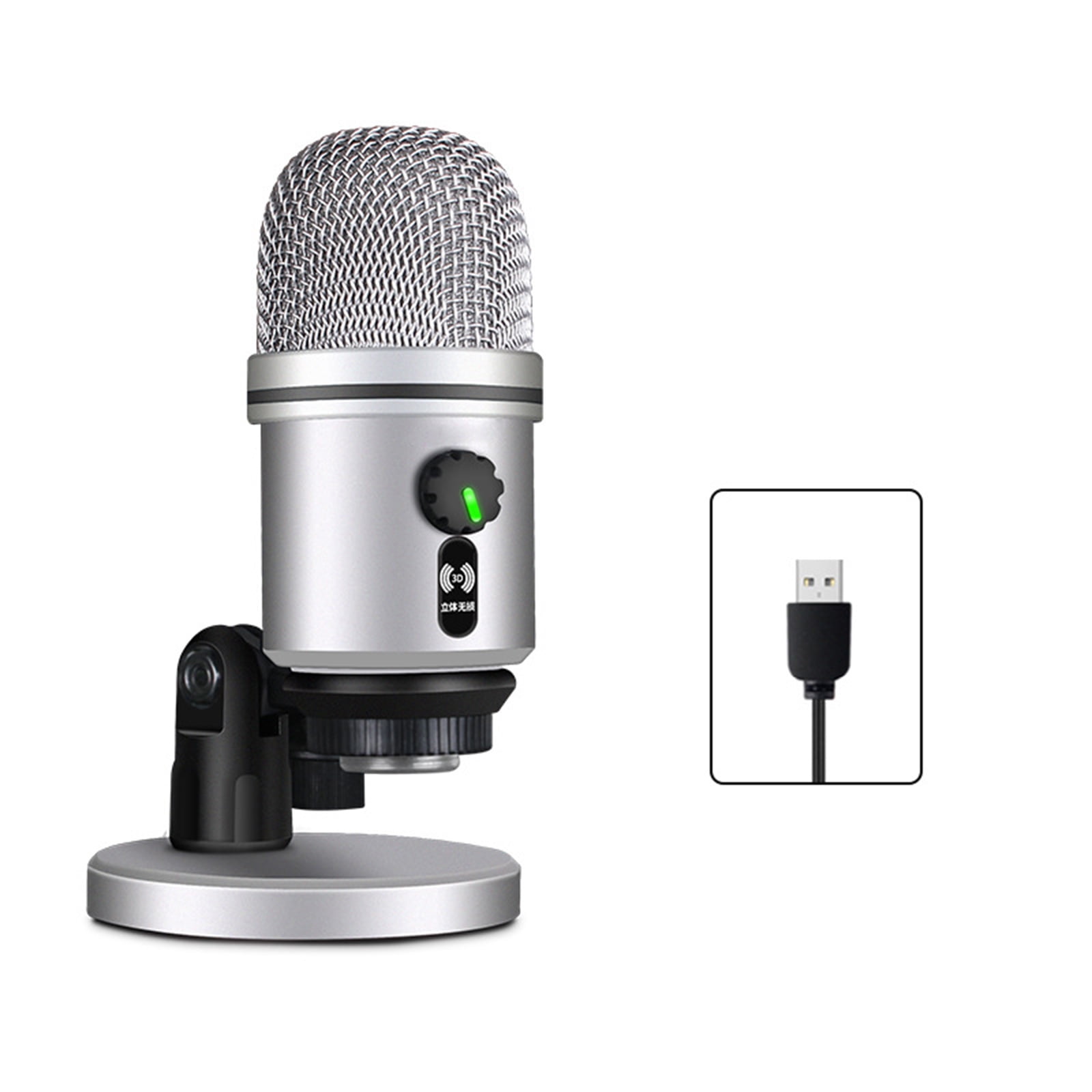 Jesscasday JY-U15 USB Condenser Microphone Desktop Mic with Rgb Desktop ...