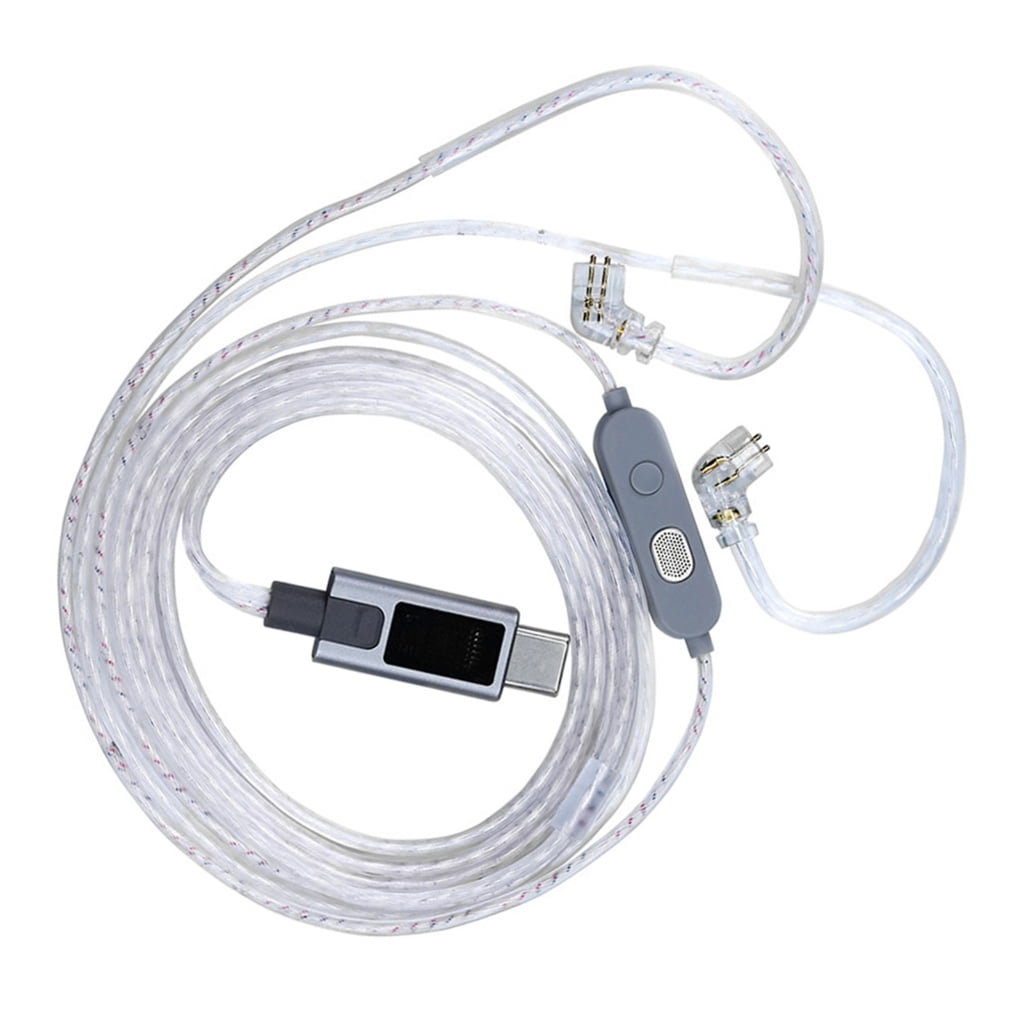 Jesscasday KZM2 Two Microphones Silver Plateds Cable Headphone Cord Type C Upgrades Cable with ...