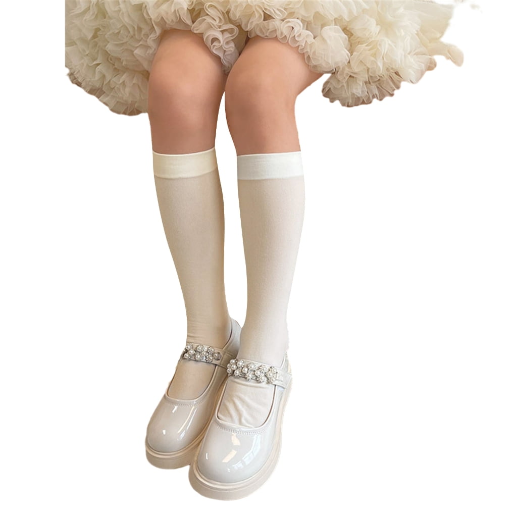 Jesscasday Kids Summer Spring Knee High Socks Sweet Ballet Dance Socks ...