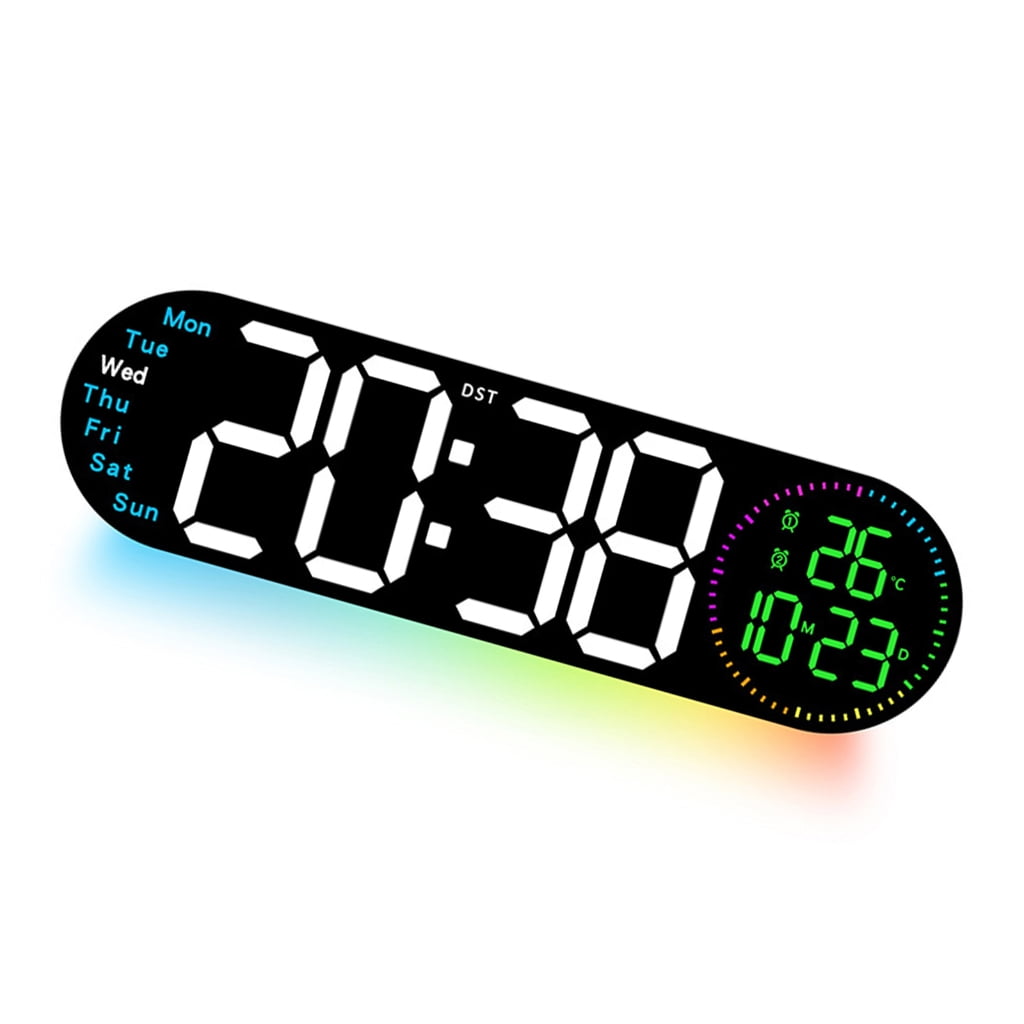 Jesscasday LED Digital Clock With Temperature Display Digital Alarm ...