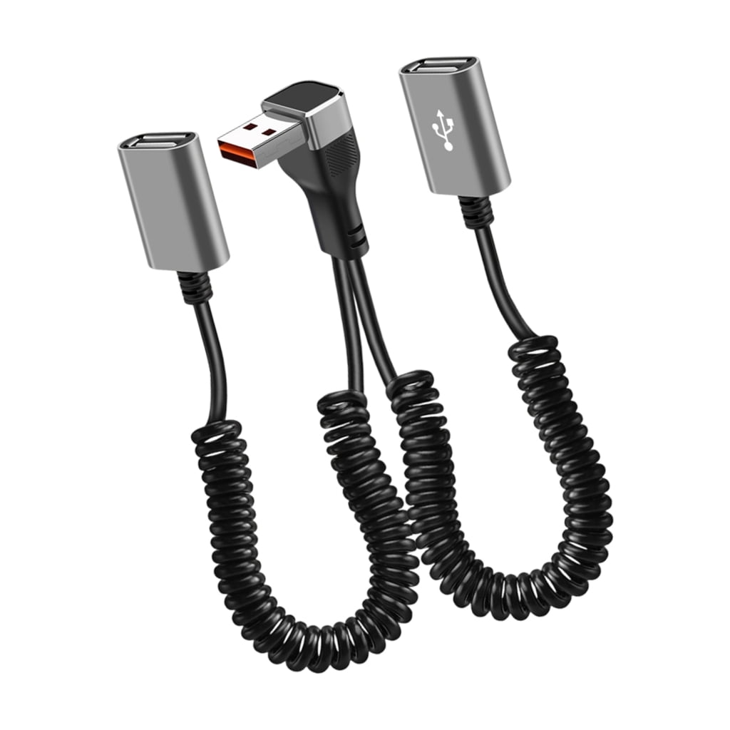 Jesscasday Metal Reinforced 90 Degree Angled Data Cord USB 2 in 1 ...