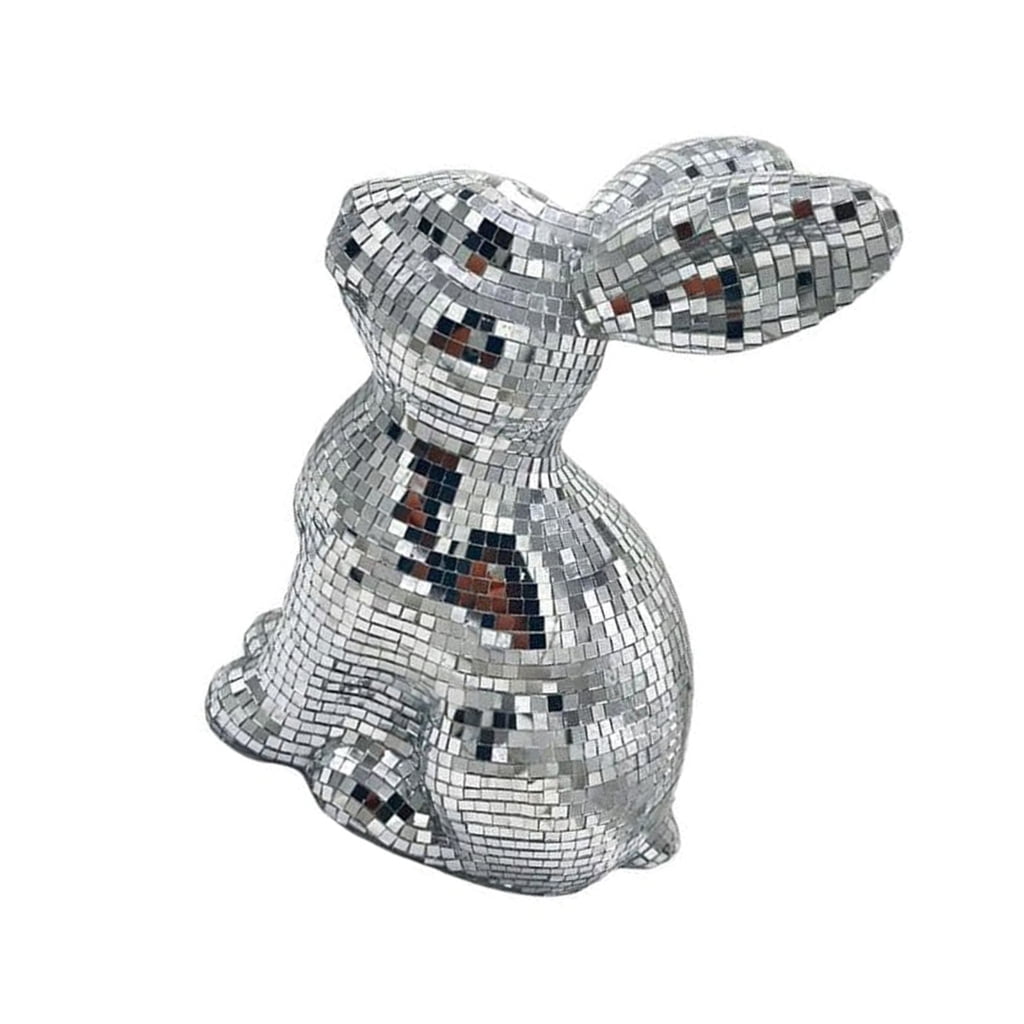 Jesscasday Modern Reflective Rabbit Art Decoration Disco Theme Table ...