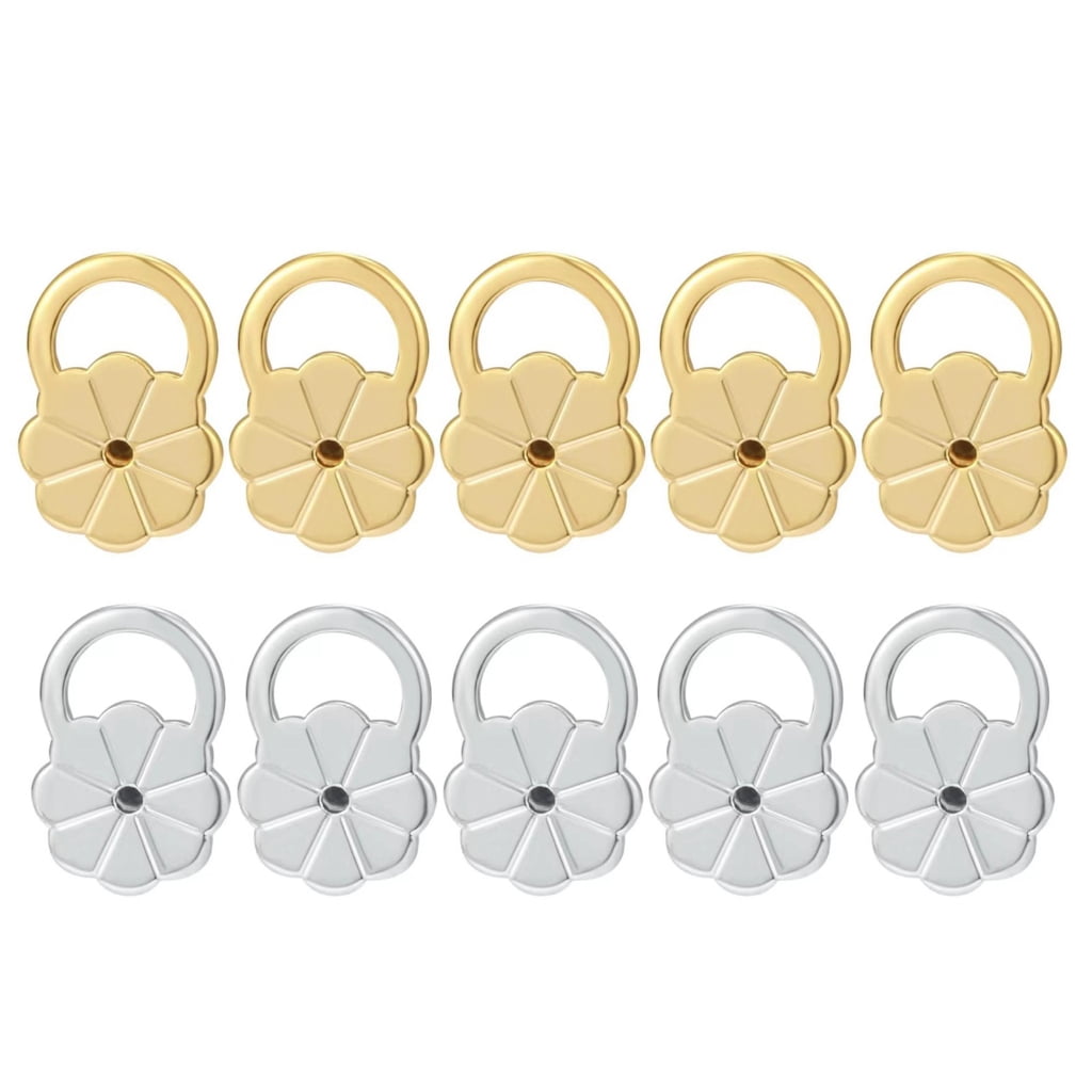 Jesscasday Pack of 10 Practical Metal Earring Backs Portable Earring ...