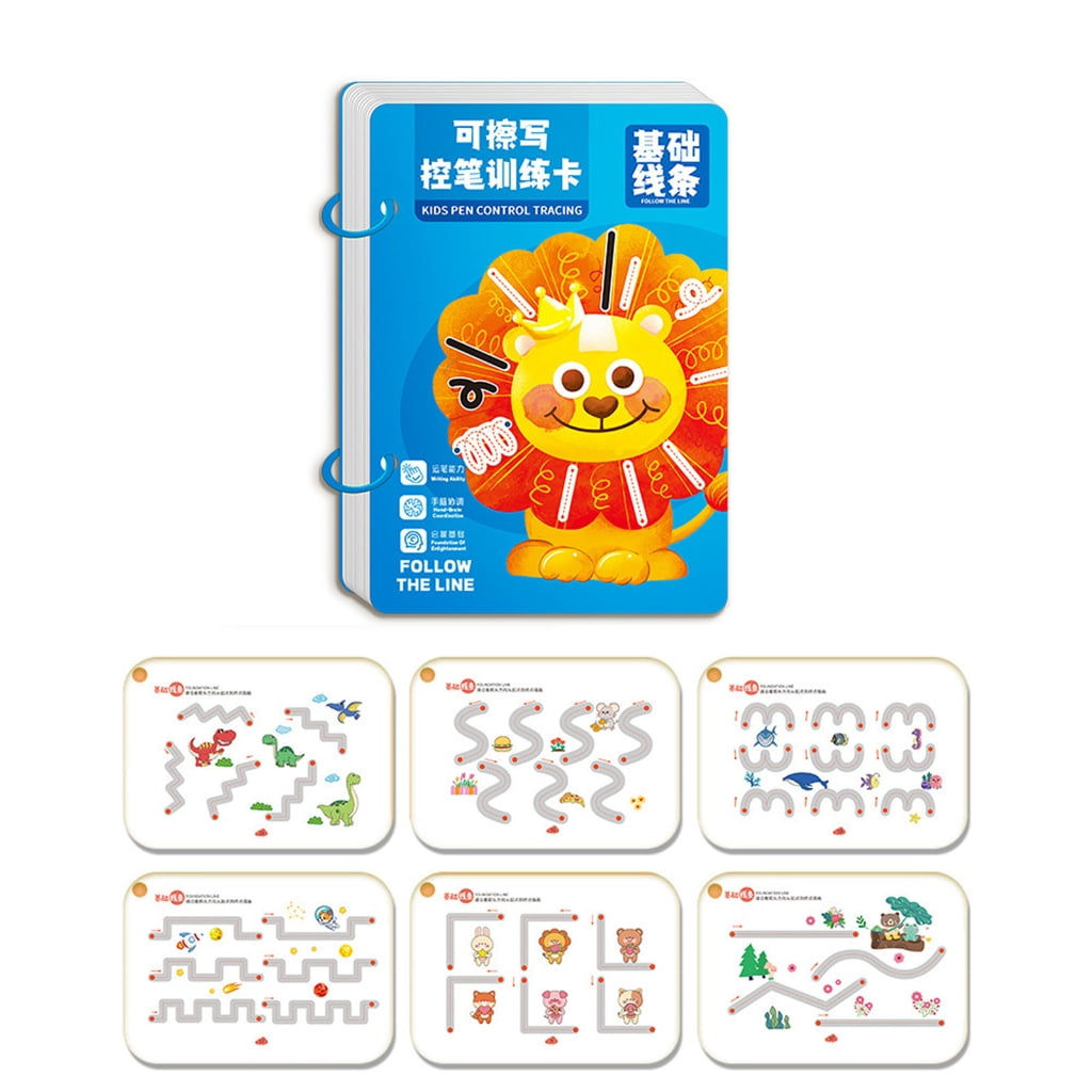 Jesscasday Pen Control Activity Training Book for Kids with 4 Pens and ...