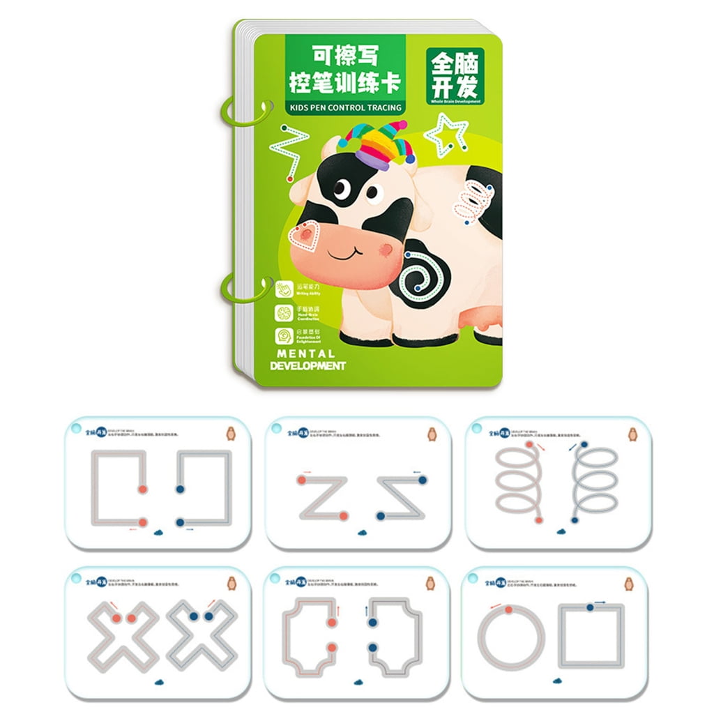 Jesscasday Pen Control Activity Training Book for Kids with 4 Pens and ...