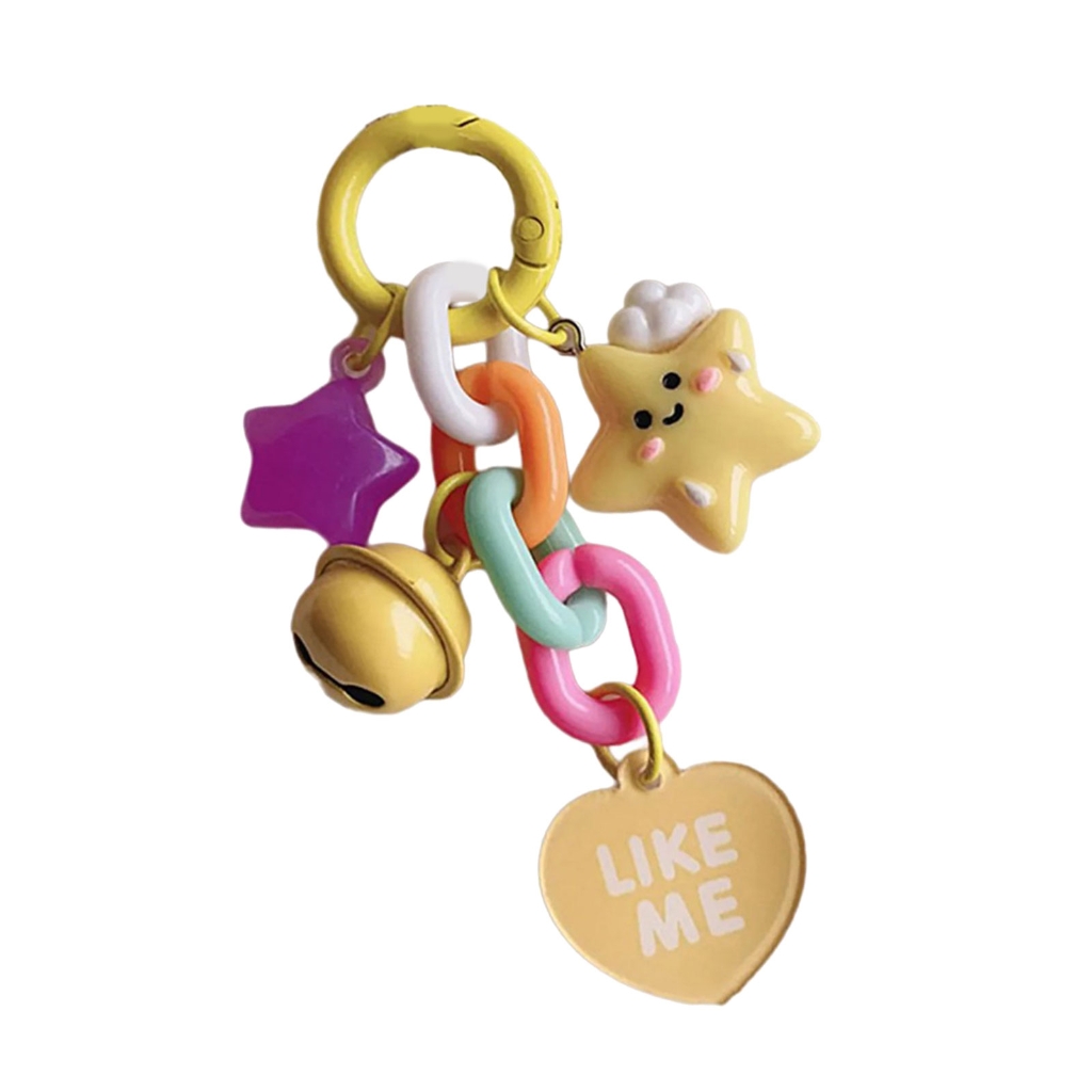 Jesscasday Resin Keychain for Fashion Enthusiasts Moon Cloud Star Bell ...