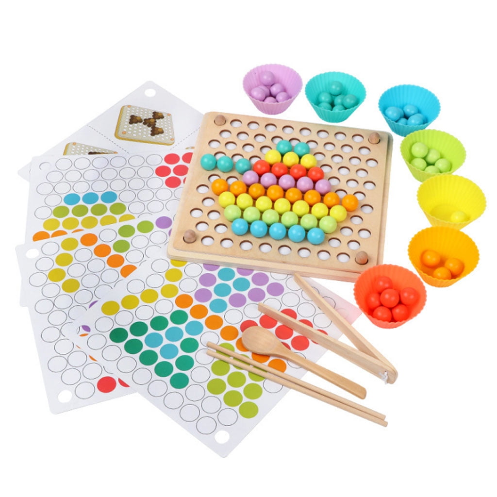 Jesscasday Stacking Clip Ball Wooden Puzzle Ball for Preschool ...