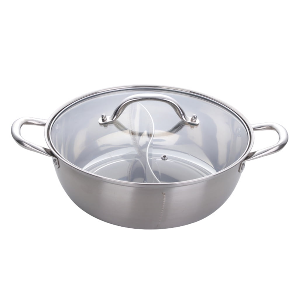 Jesscasday Stainless Steel Divided Pot Gas Stove Cooker Hot Pot Home ...