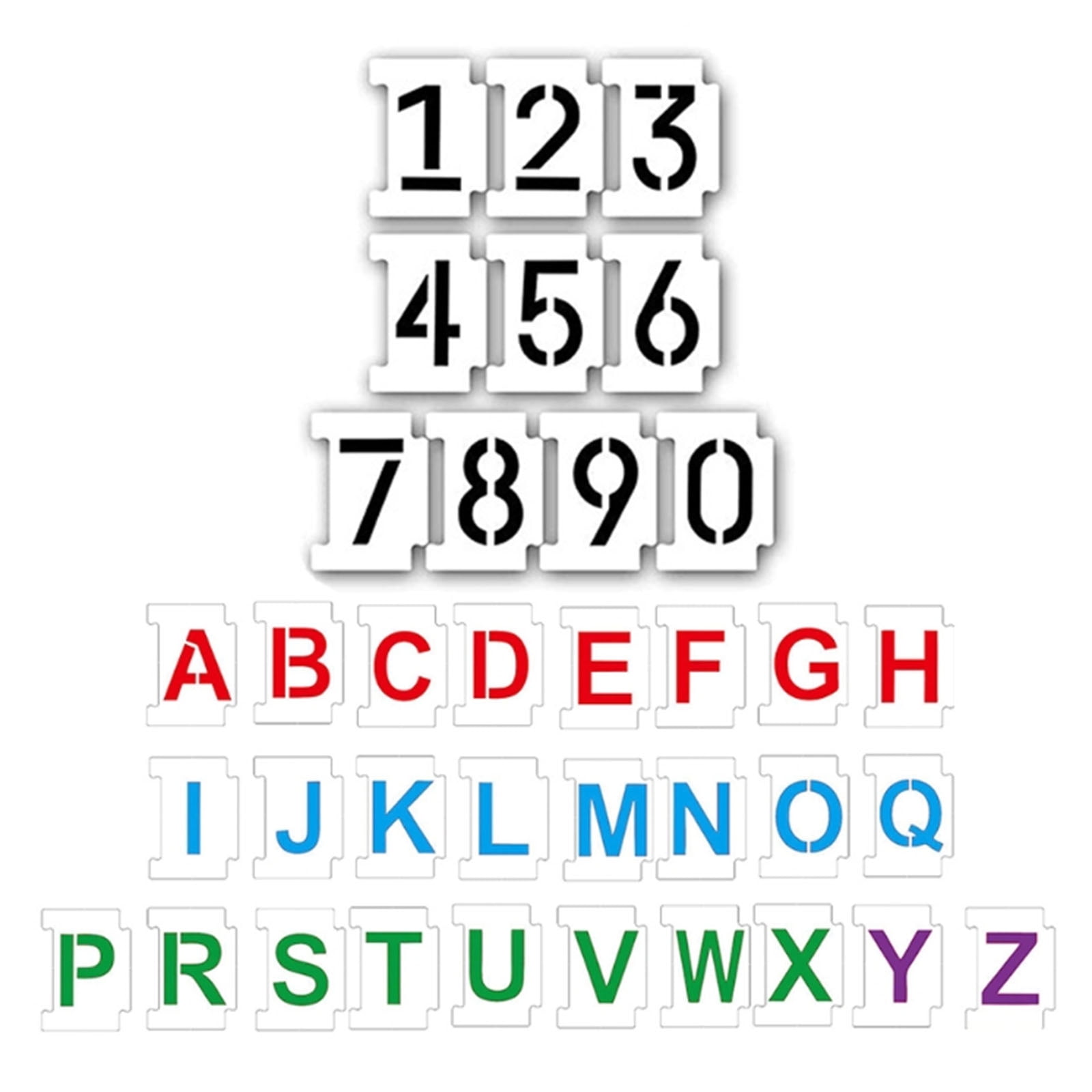 Jesscasday Symbol Stencil Number Letter Template for Fabric Rock ...