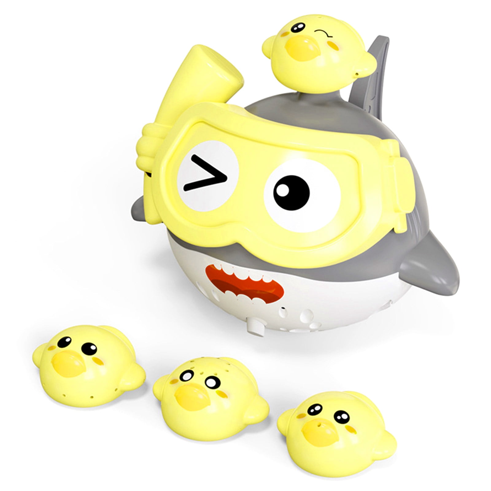 Jesscasday Water Spraying Electric Bath Toy Baby Floating Boat Bite-Free Flash Rotary Shark Non ...