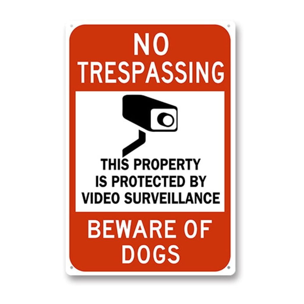 Jesscasday Waterproof 24 Hour Video Monitoring Sign CCTV Camera Sign ...