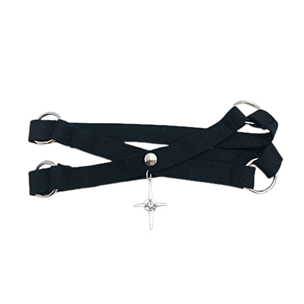 Jesscasday Women Gothic Punk Double Straps Crisscross Leg Harness ...