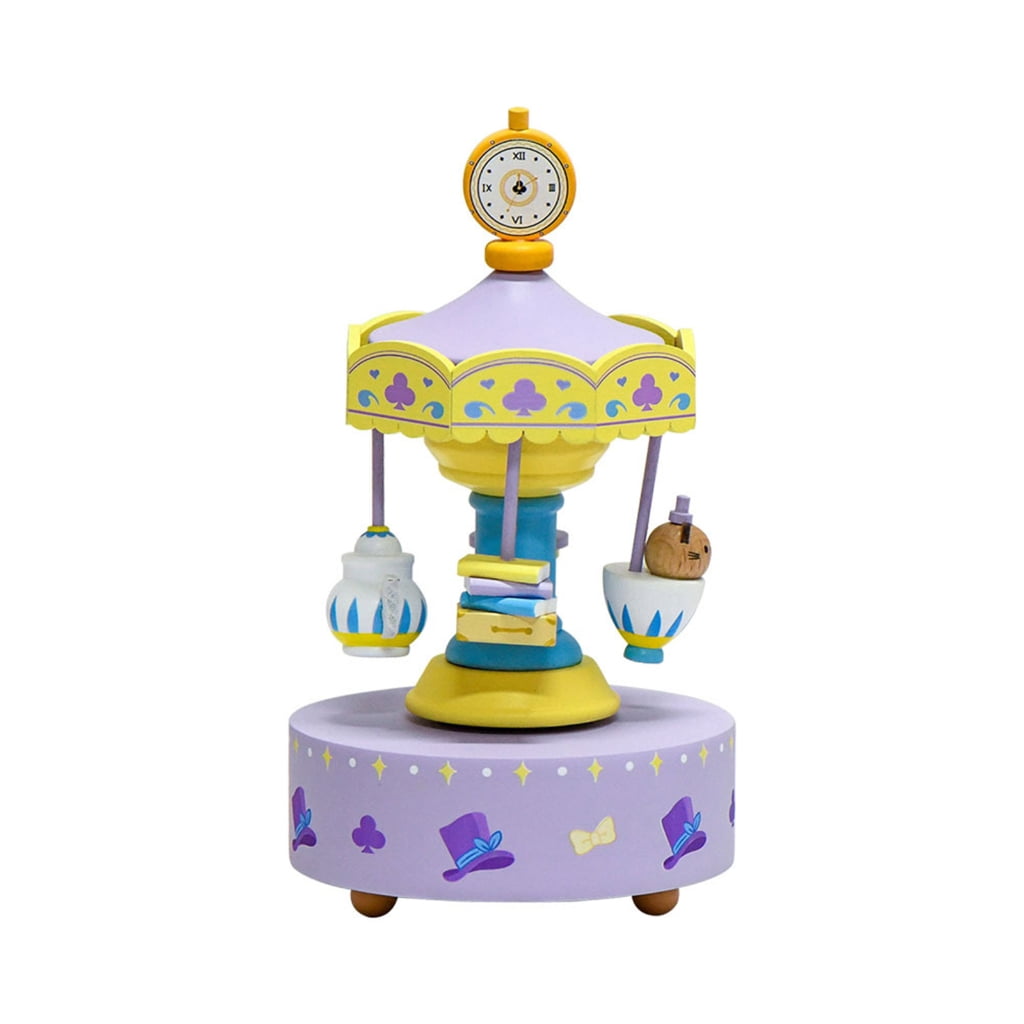 Jesscasday Wood Carousels Music Box Hand Cranks Spinnings Designs With ...