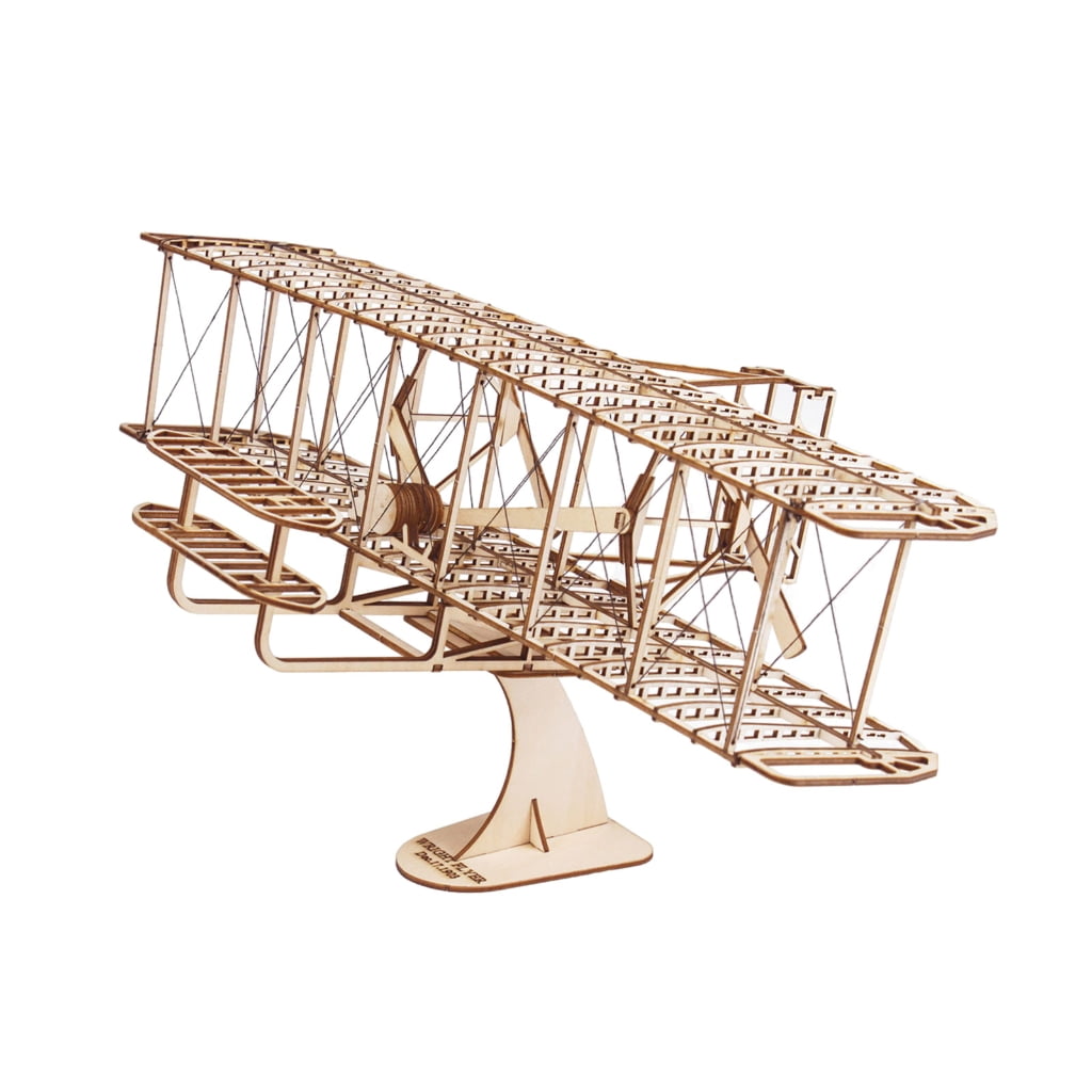 Jesscasday Wood Model Aircraft set Wood Puzzle DIY Wright Flyer Model ...