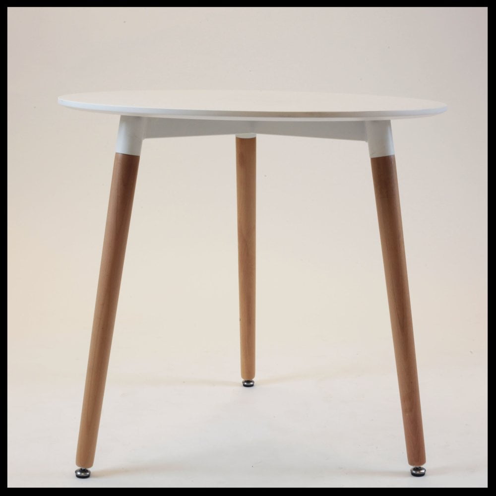 Jesse Circular Dining Table White Natural Wood Legs 31" - Walmart.com