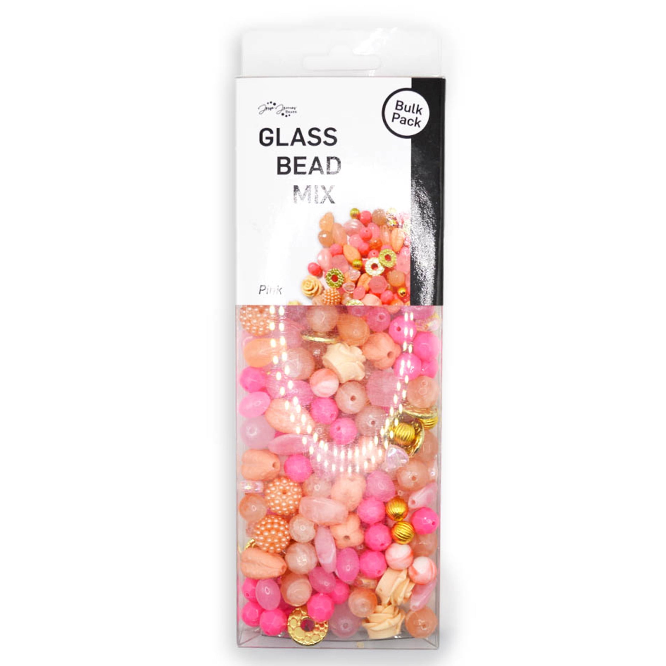 Jesse James Beads Jesse James Bulk Glass Beads Mix Pink Assortment 100 Pieces Multi Piece Set for Adult Teens