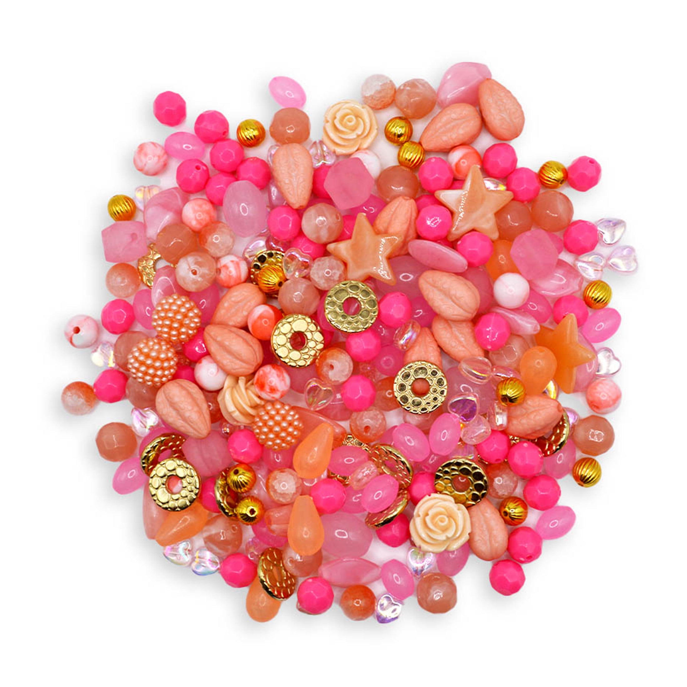 Jesse James Craft Beads Mix – Party Pink, 100 Pieces – Multi-Purpose ...