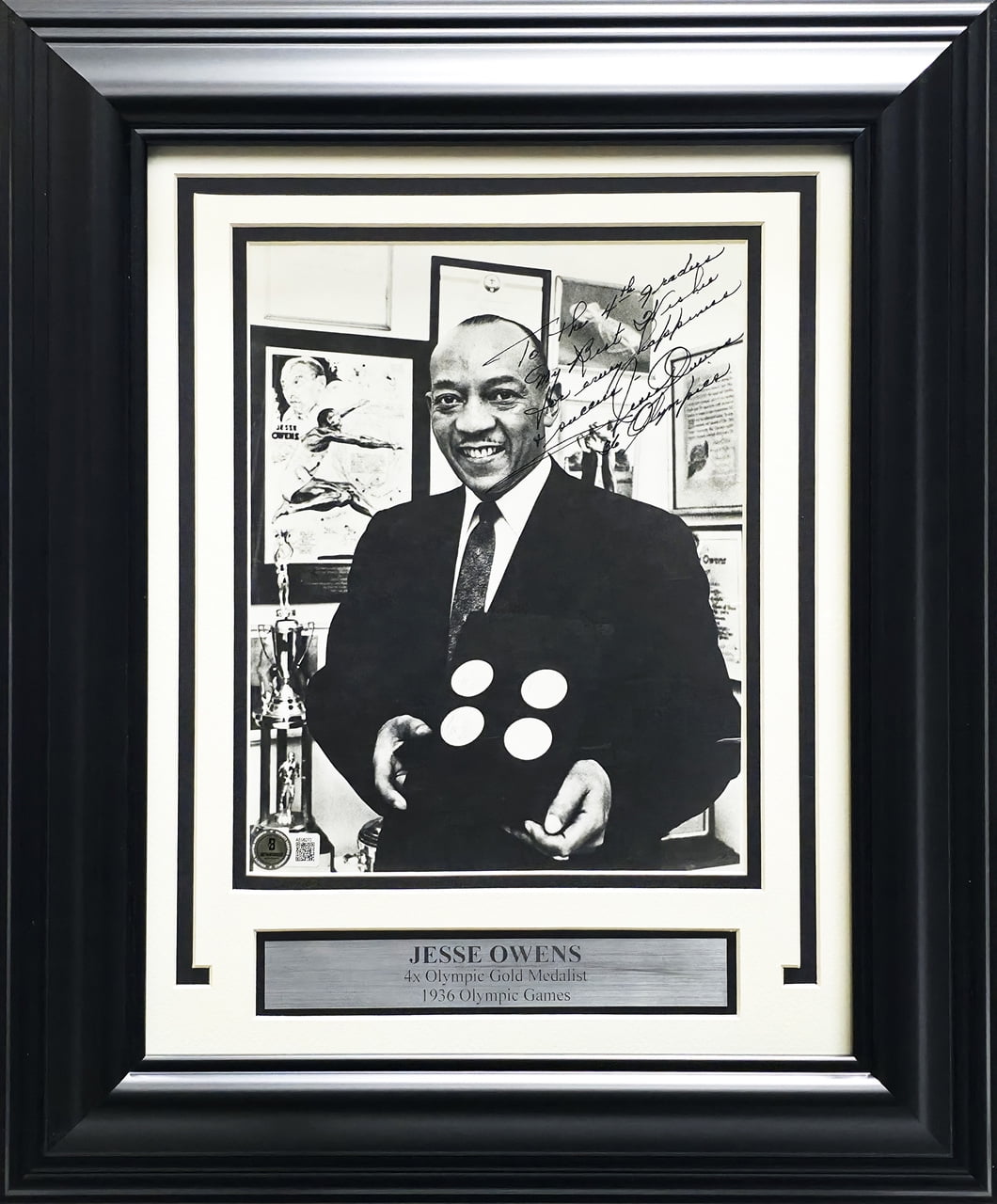 Jesse Owens Autographed Framed 8x10 Photo 1936 Olympics Gold Medalist ...