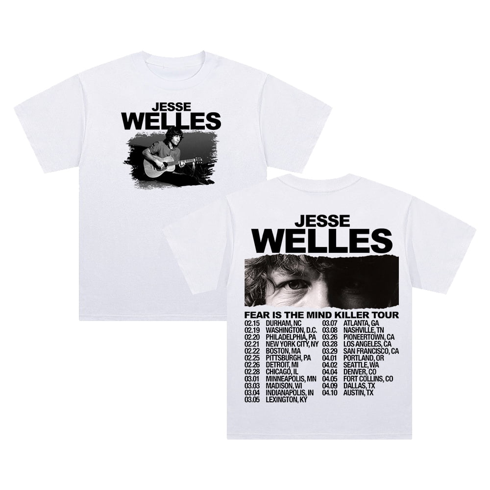 Jesse Welles Fear Is The Mind Killer Tour T-shirt Short Sleeve Cotton ...