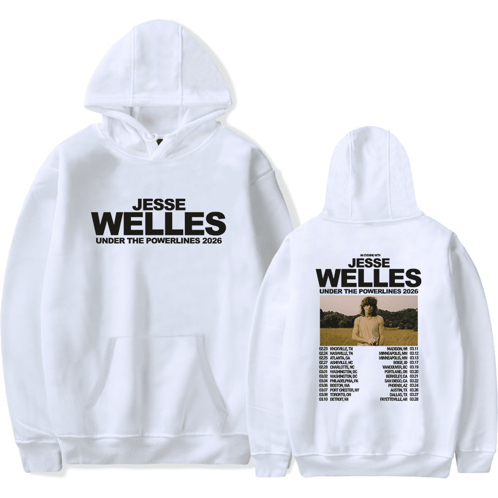 Jesse Welles Merch Under The Powerlines Tour 2026 Hoodie Long Sleeve ...