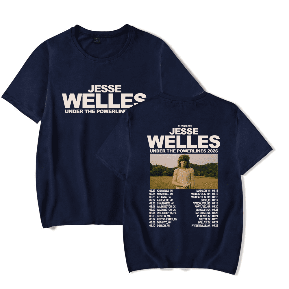 Jesse Welles Merch Under The Powerlines Tour 2026 T-Shirt Unisex ...