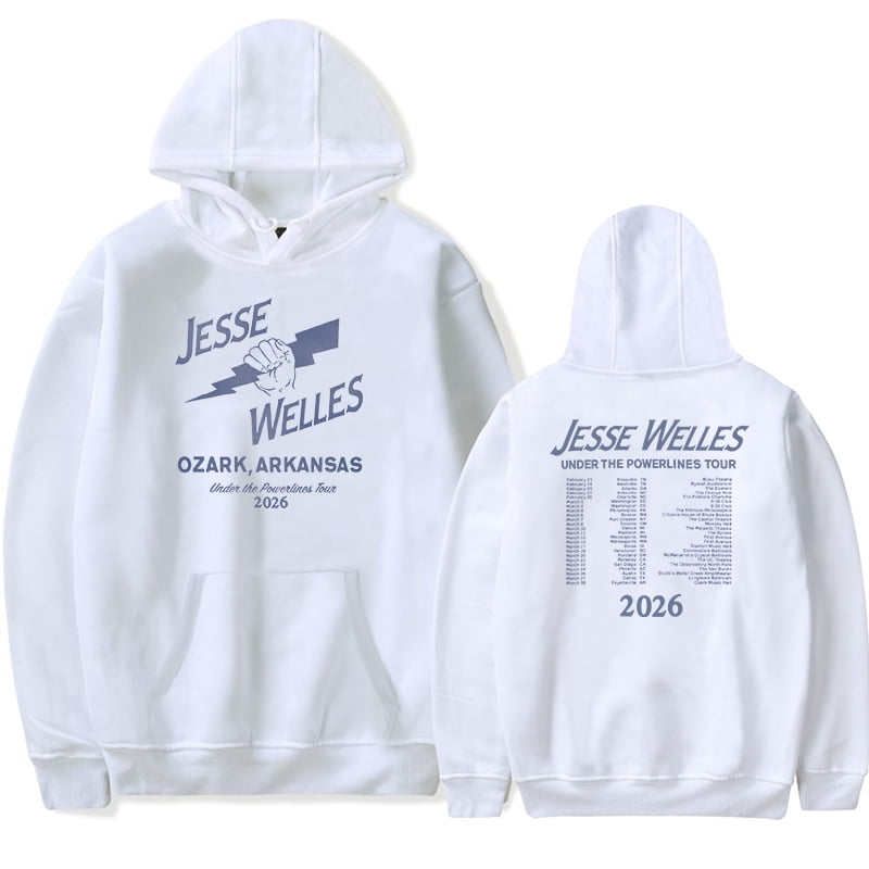 Jesse Welles Merch Under the Powerlines 2026 Tour Hoodie Spring&Autumn ...