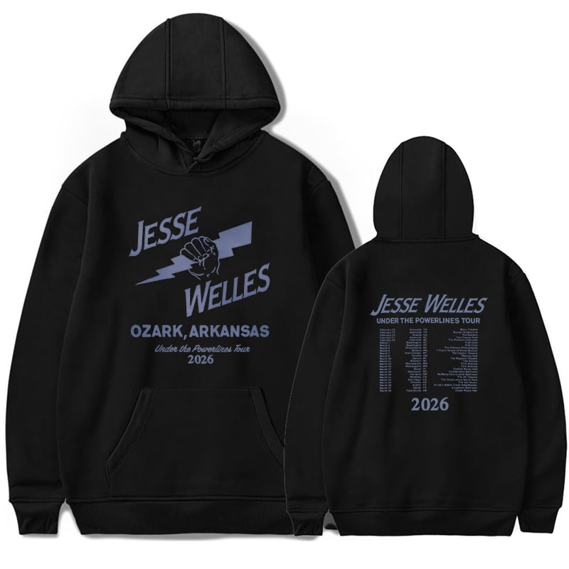 Jesse Welles Merch Under the Powerlines 2026 Tour Hoodie Spring&Autumn ...