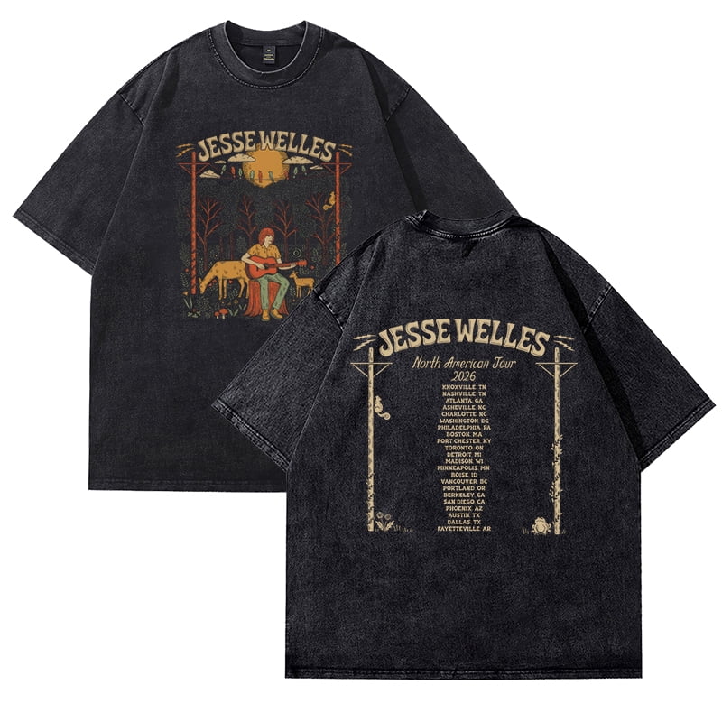 Jesse Welles Merch Winter Forest Jam 2026 Tour Vintage Washed Cotton ...