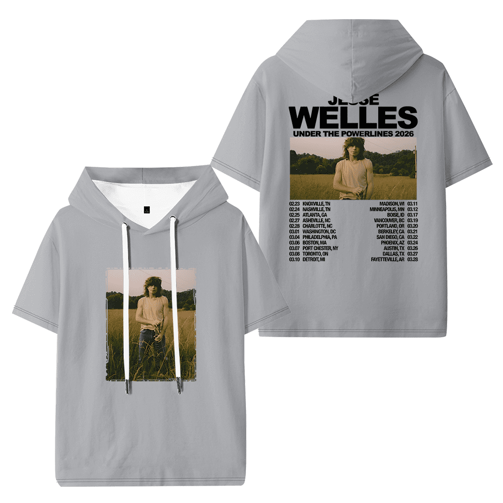 Jesse Welles Under The Powerlines 2026 Tour Hooded T-shirt Men Women ...