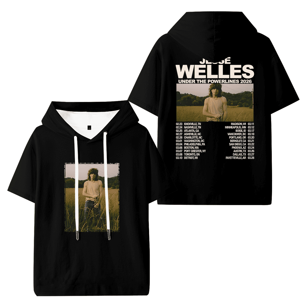 Jesse Welles Under The Powerlines 2026 Tour Hooded T-shirt Men Women ...