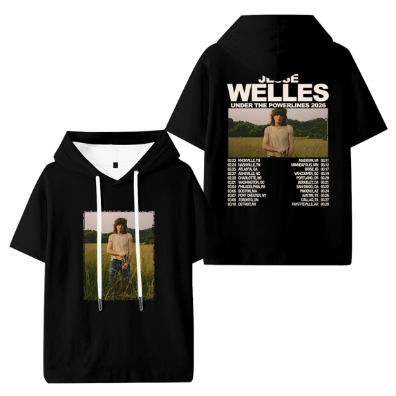 Jesse Welles Under The Powerlines 2026 Tour Hooded T-shirt Men Women ...