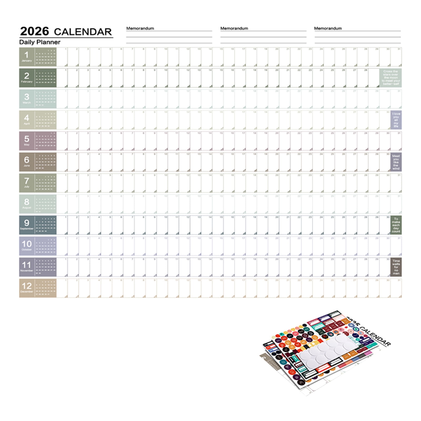 Jessee 2026 Giant Erasable Wall Calendar, 4 x 3 Feet Large Format with ...