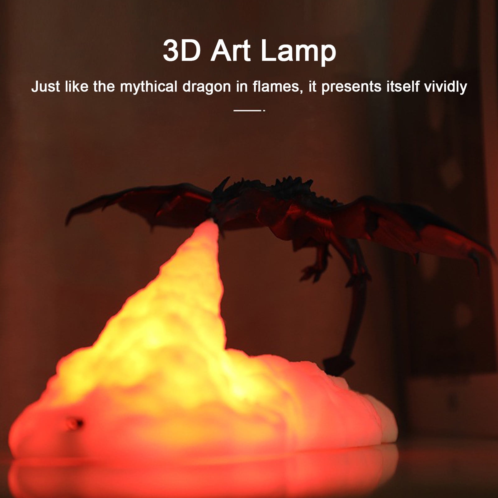 Jessee 3D Printed Dragon LED Lights, Halloween Desktop Decorations ...
