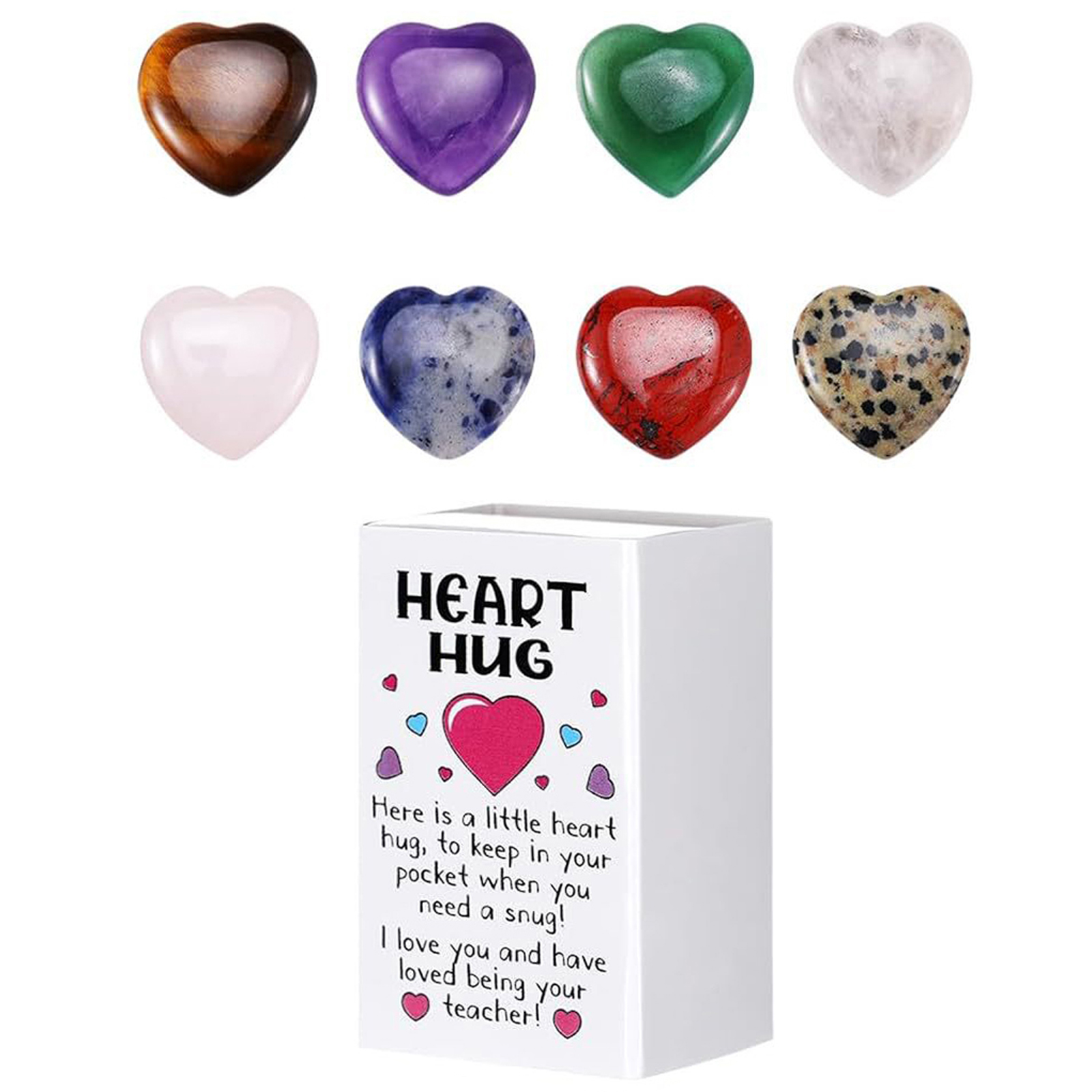 Jessee 40 Sets Valentine's Day Pocket Hug Token Bulk Heart Natural ...