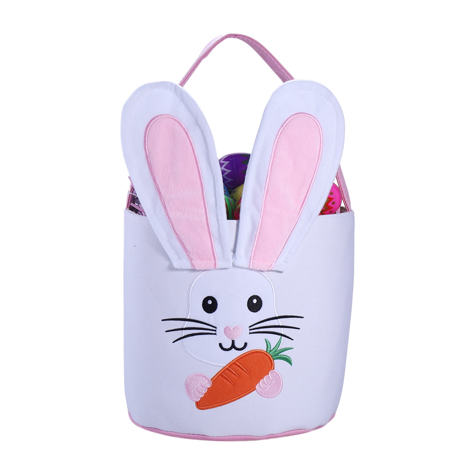 Jessee Easter Bunny Carrot Cloth Basket, Easter Egg Bucket With Handle ...