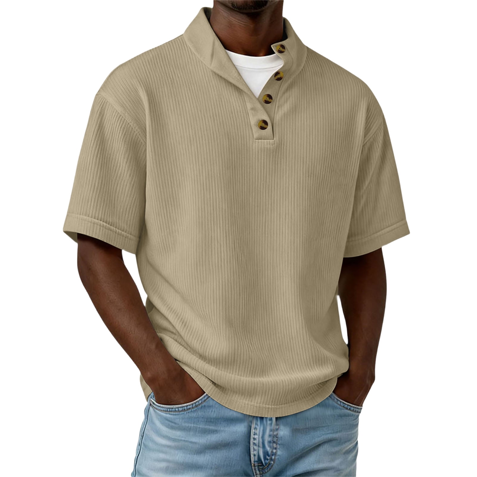 Jessee Mens Henley Shirts Short Sleeve Summer Casual Classic Cotton T ...