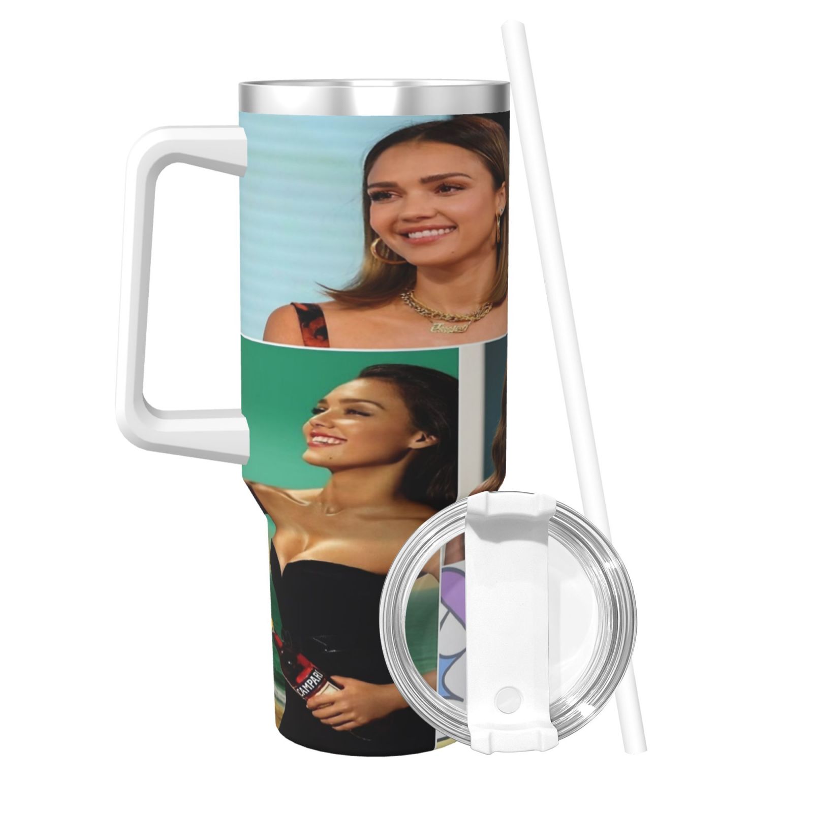 Jessica Alba Print Thermos Insulated Stainless Steel Hot/Cold Coffee ...