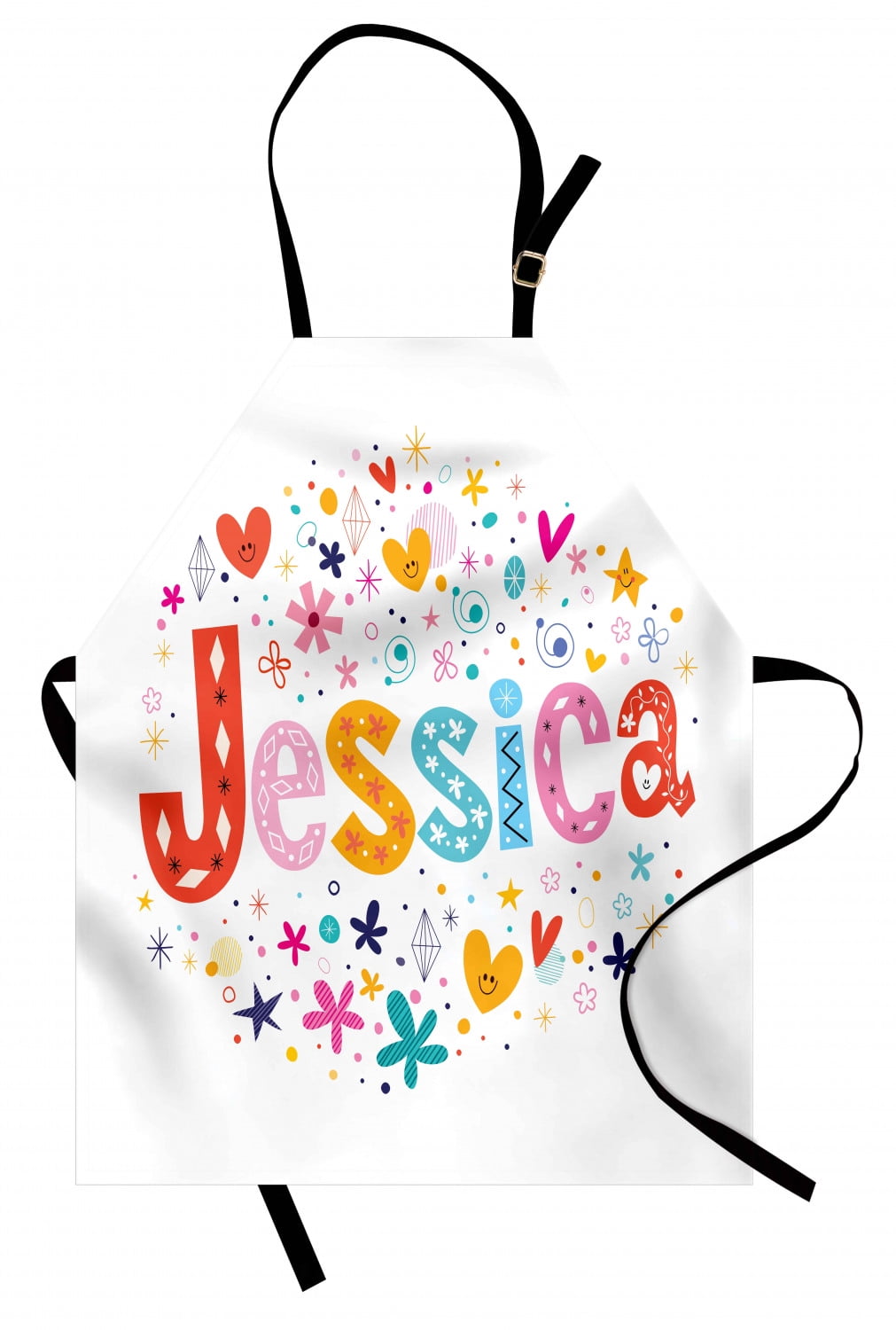 Jessica Apron Retro Colorful Motifs Swirls Chevron Zigzags and Happy ...