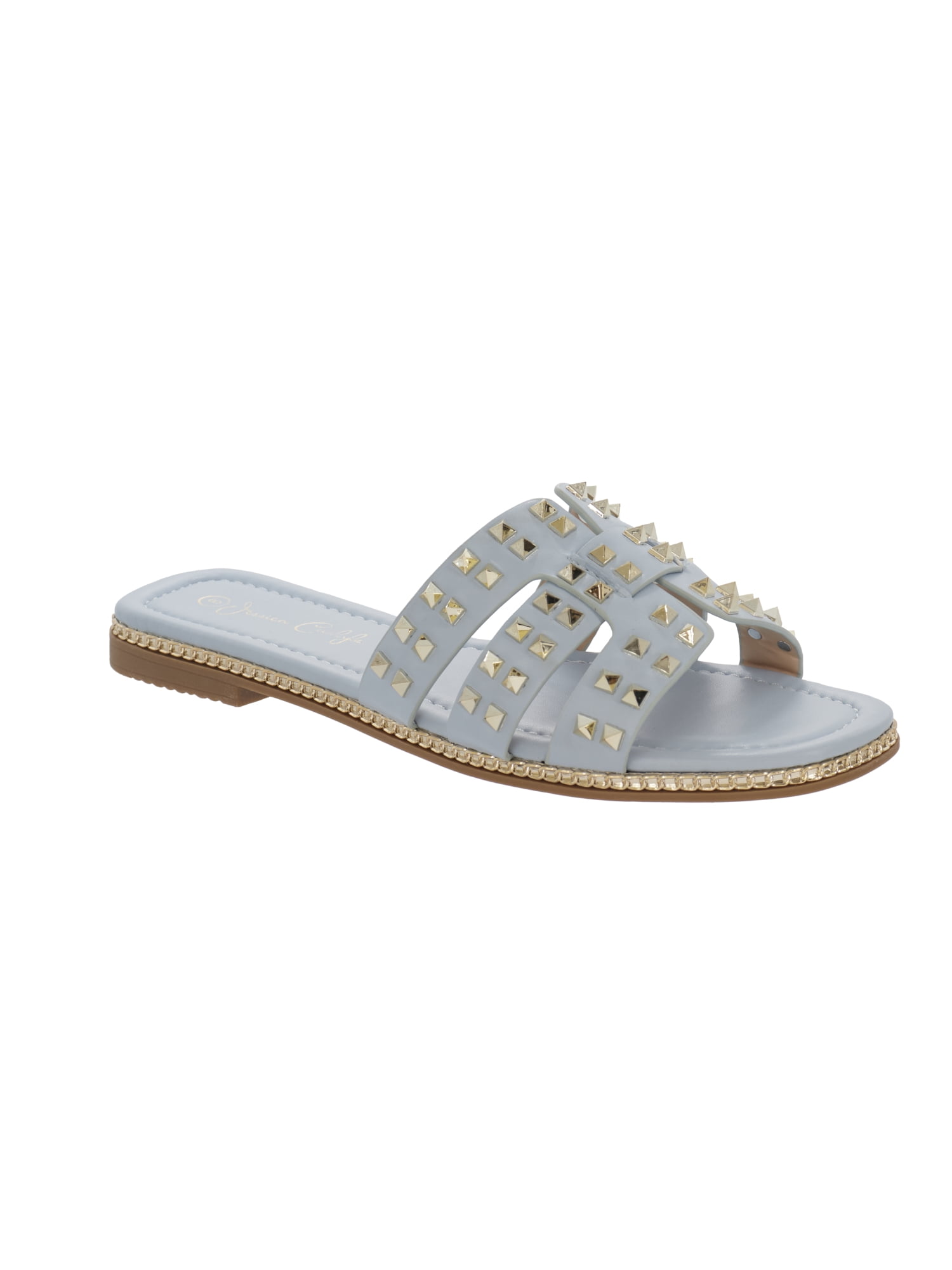 Jessica Carlyle Women's Sue Studded H-Band Flat Sandals - Walmart.com