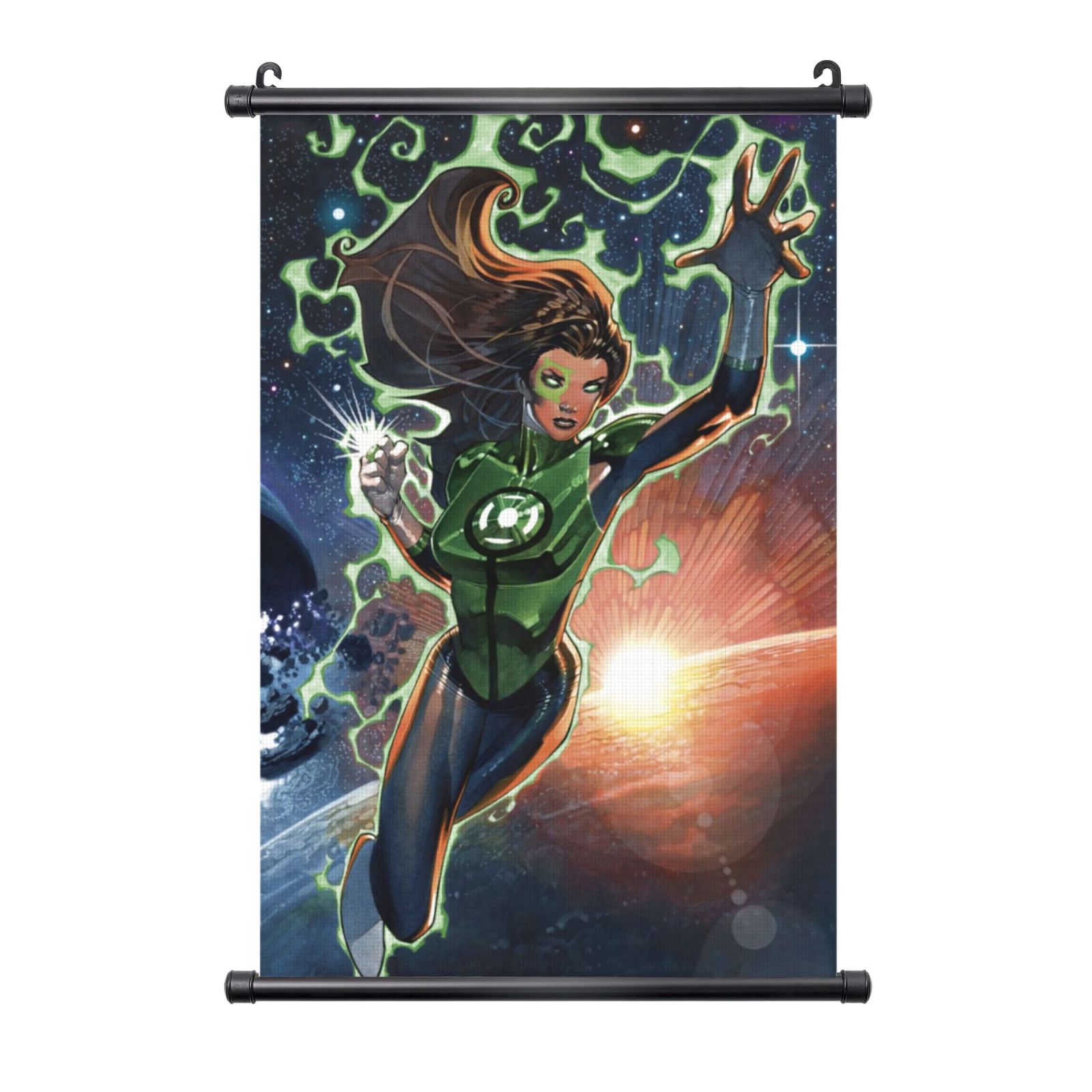Jessica Cruz Hanging Poster Plastic Shaft Canvas Wall Hanging Banner ...