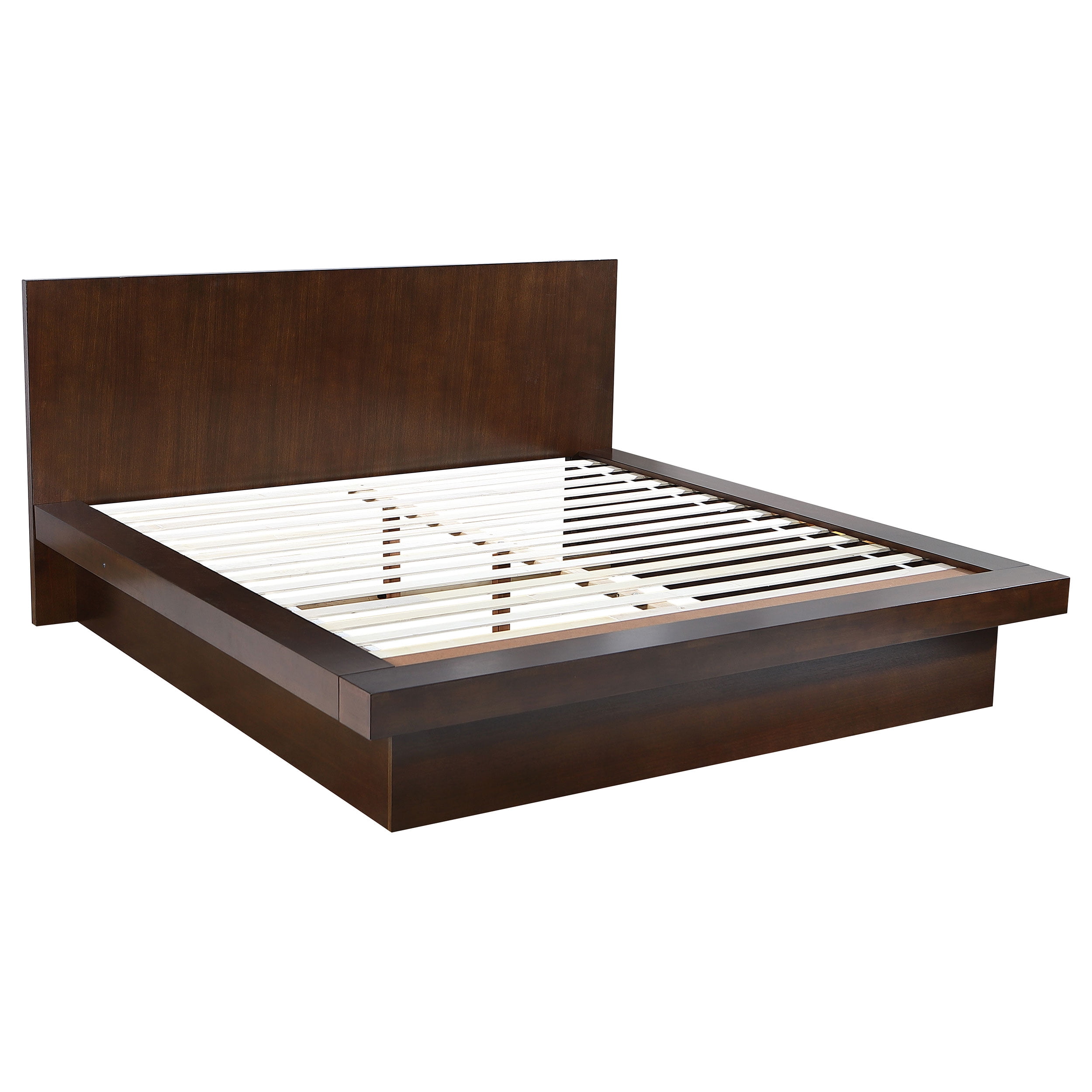 Jessica Wood Eastern King LED Panel Bed Cappuccino - Walmart.com