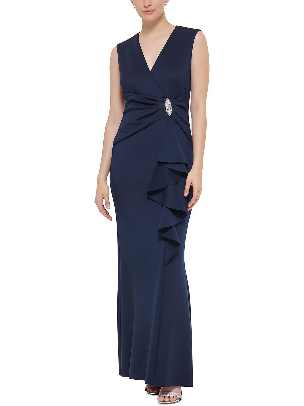 Jessica Howard Womens Cascade Gown Ruffles Evening Dress - Walmart.com
