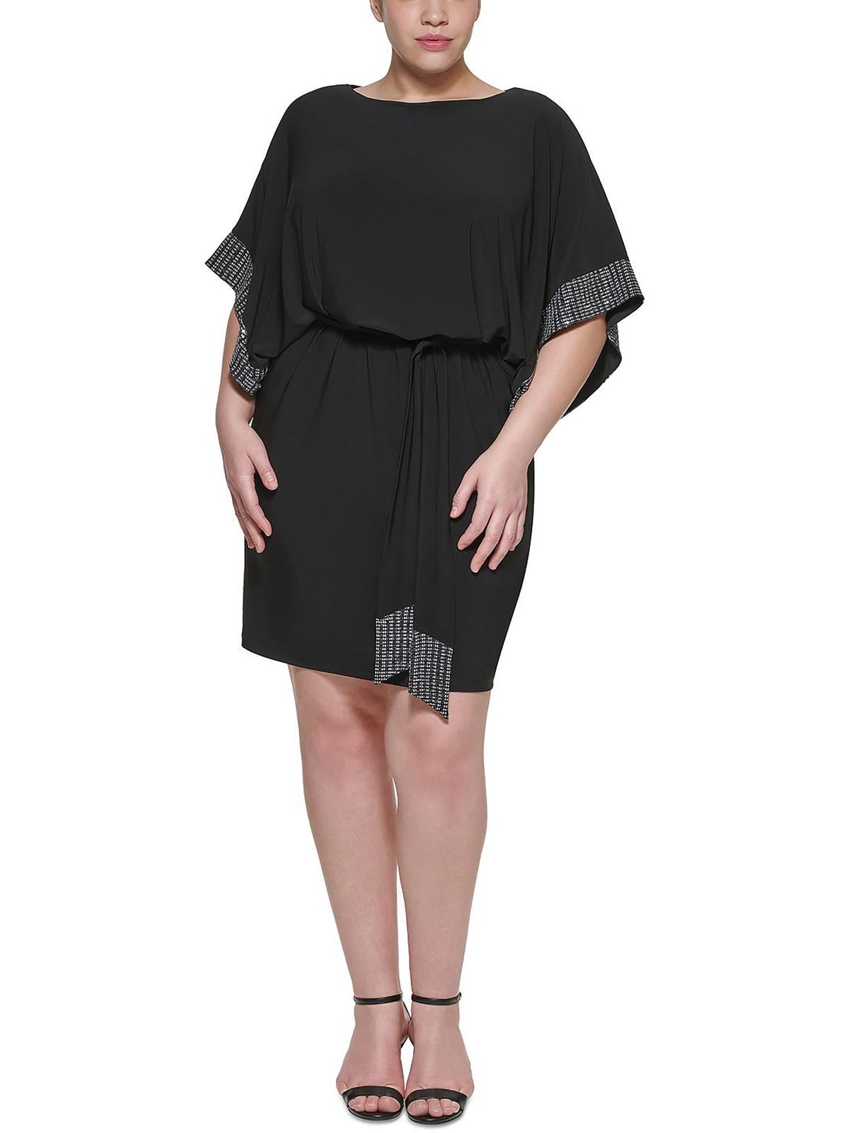 Jessica Howard Womens Plus Jersey Blouson Cocktail and Party Dress ...