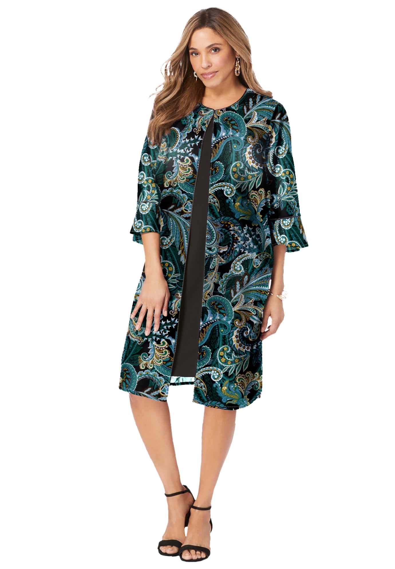 Jessica London Women's Plus Size 2-Piece Duster Jacket Dress - Walmart.com