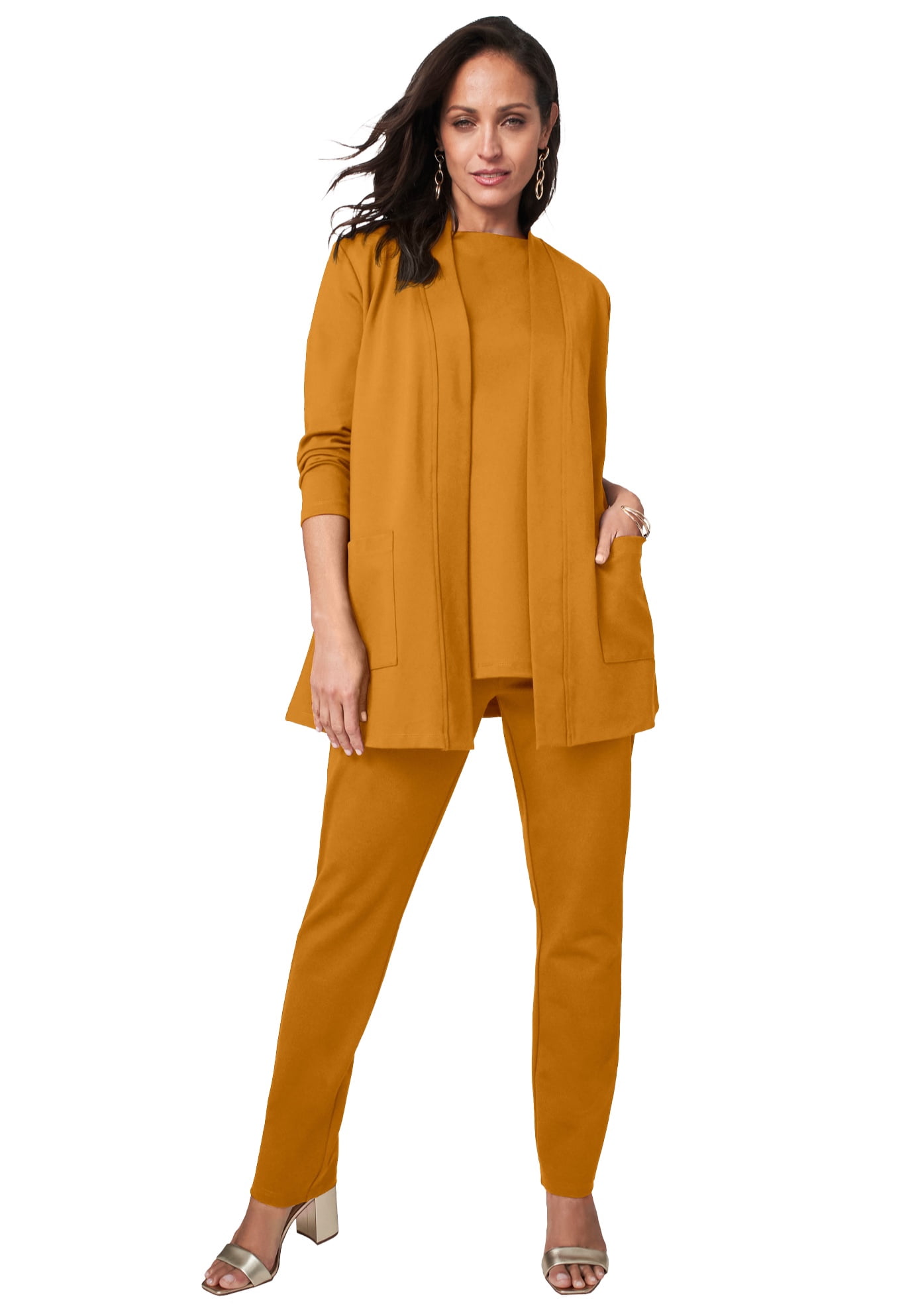 Jessica London Women's Plus Size 3 Piece Ponte Pant Set - Walmart.com