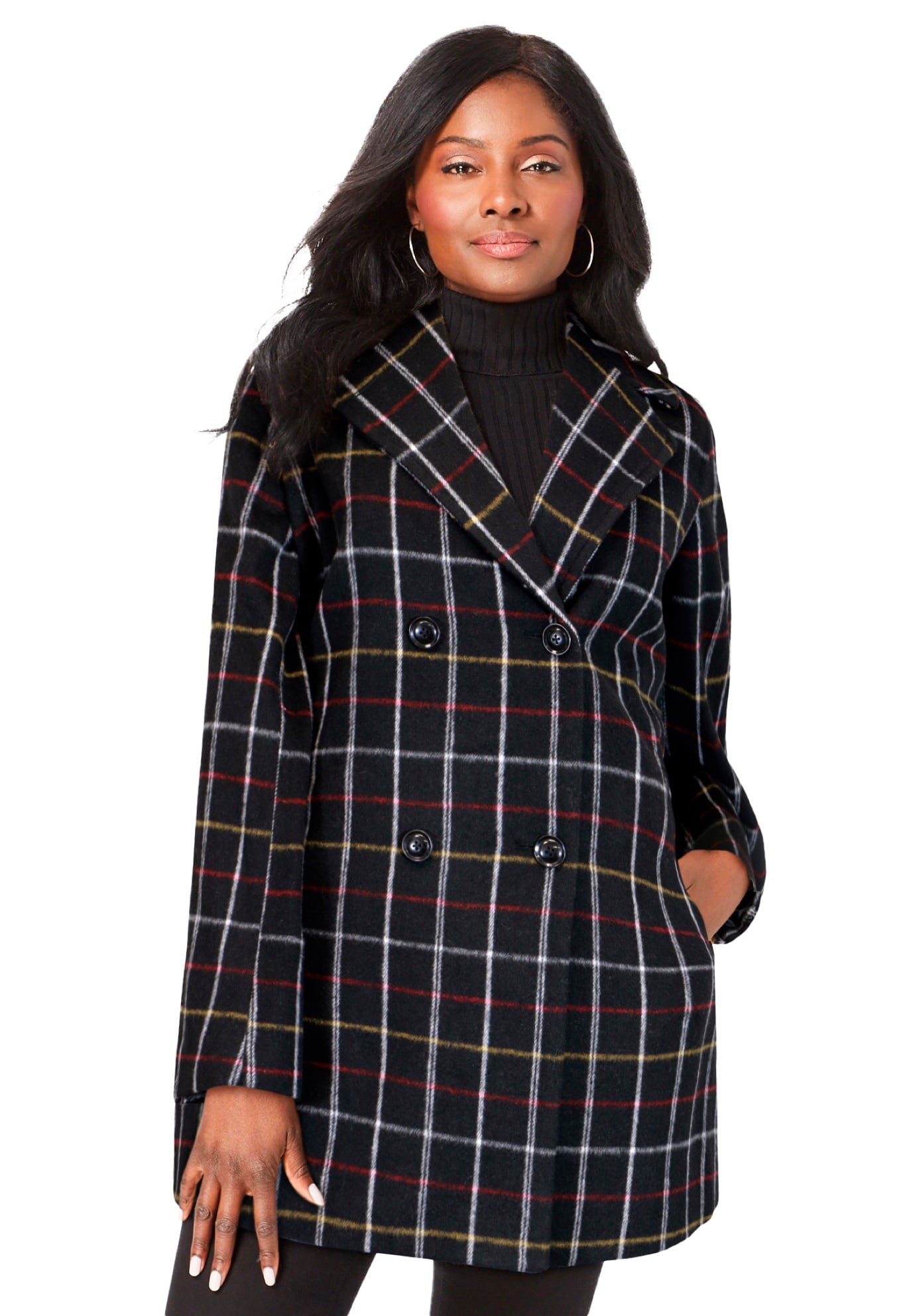 Jessica London Women's Plus Size A-Line Wool Peacoat - Walmart.com