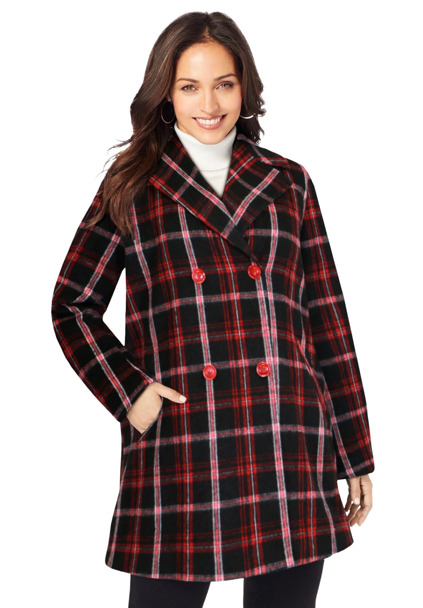 Jessica London Women's Plus Size A-Line Wool Peacoat - Walmart.com