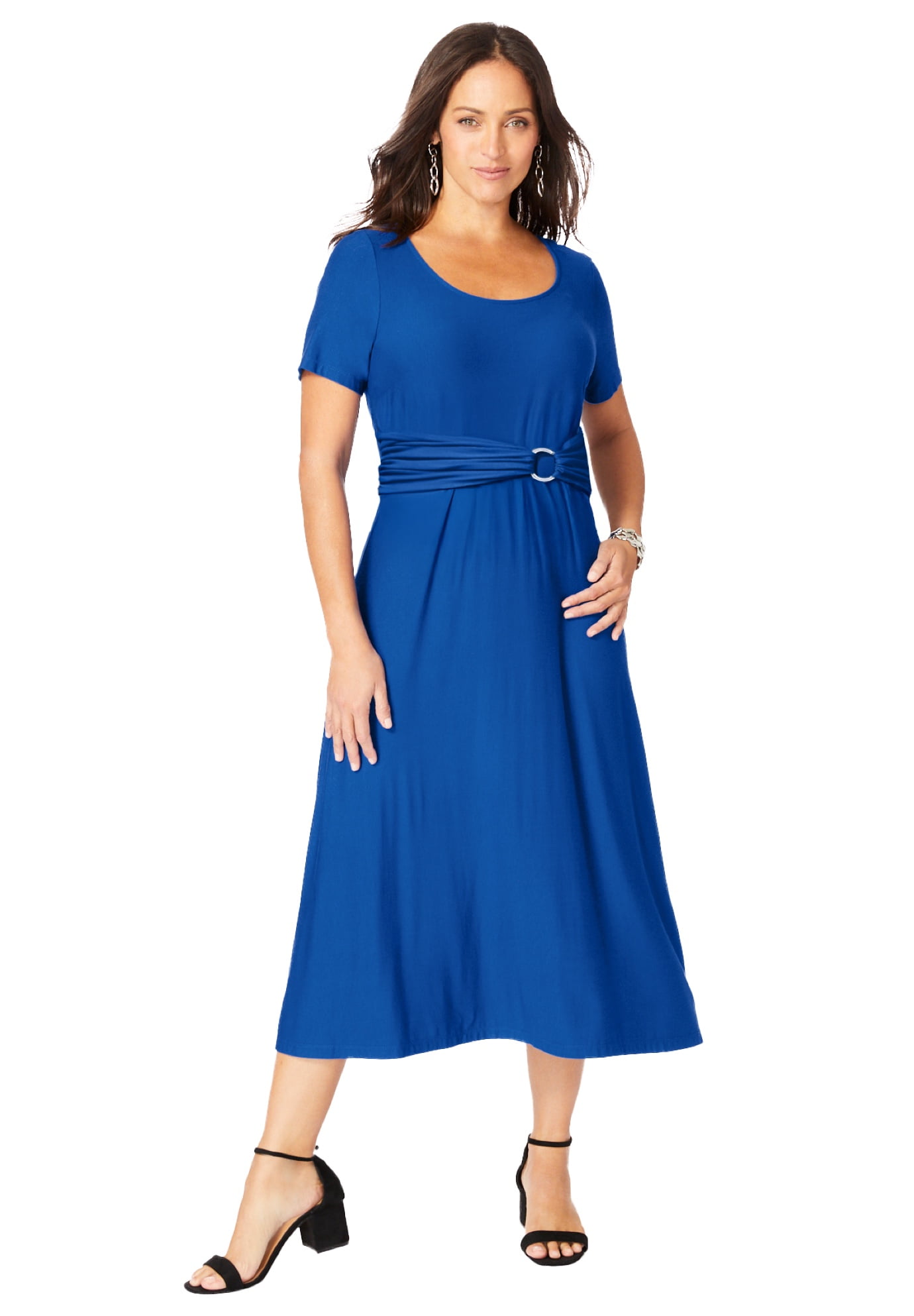 Jessica London Women's Plus Size Buckle Midi Dress - Walmart.com