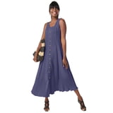Jessica London Women's Plus Size Button Down Gauze Dress - Walmart.com